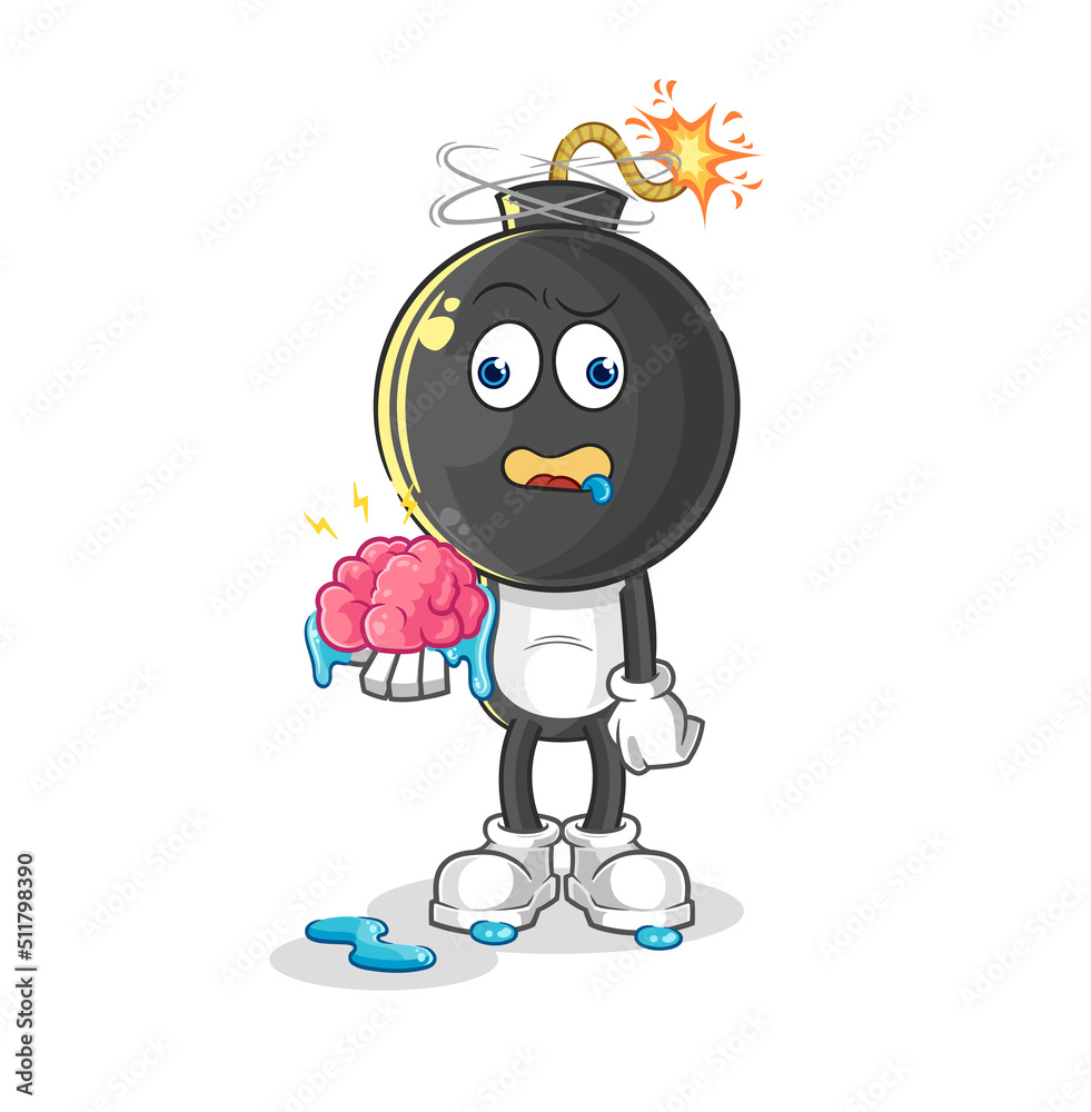 bomb head no brain vector. cartoon character Stock Vector | Adobe Stock