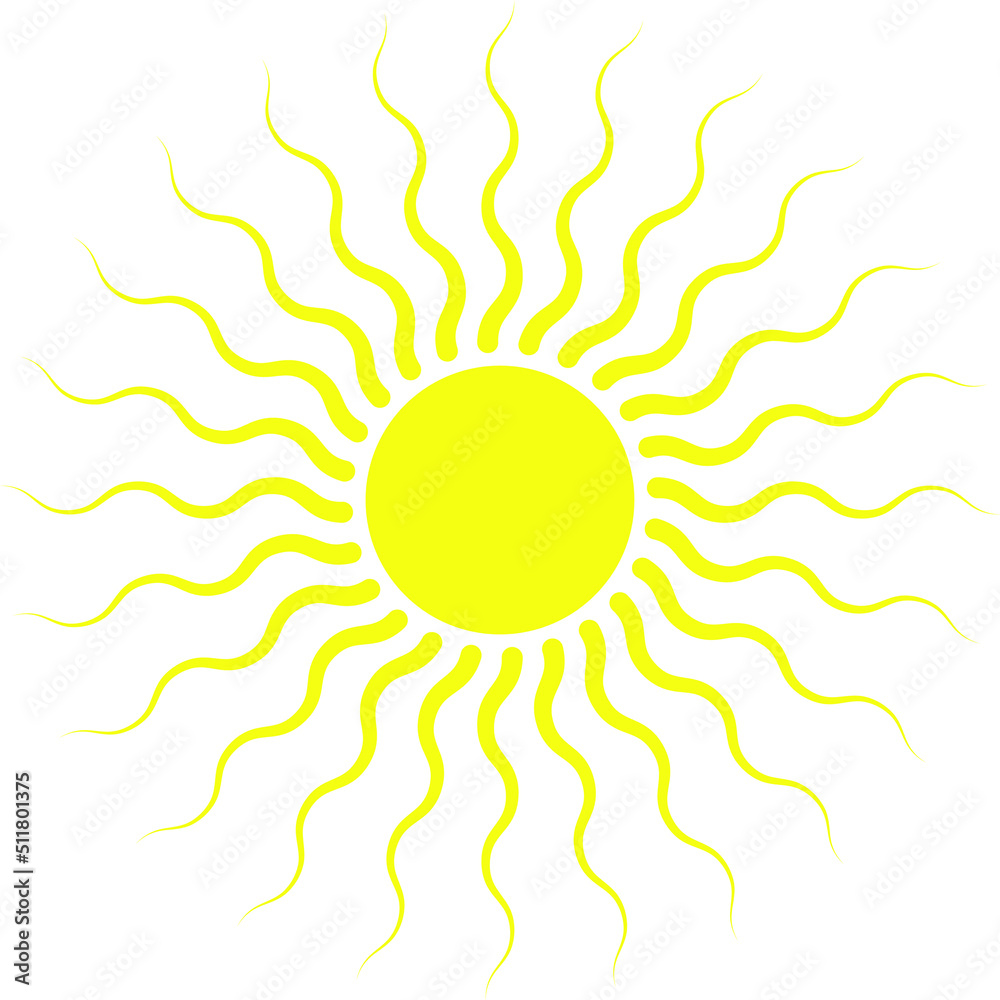 Sun vector illustration. Sun image or clip art. Stock Vector | Adobe Stock