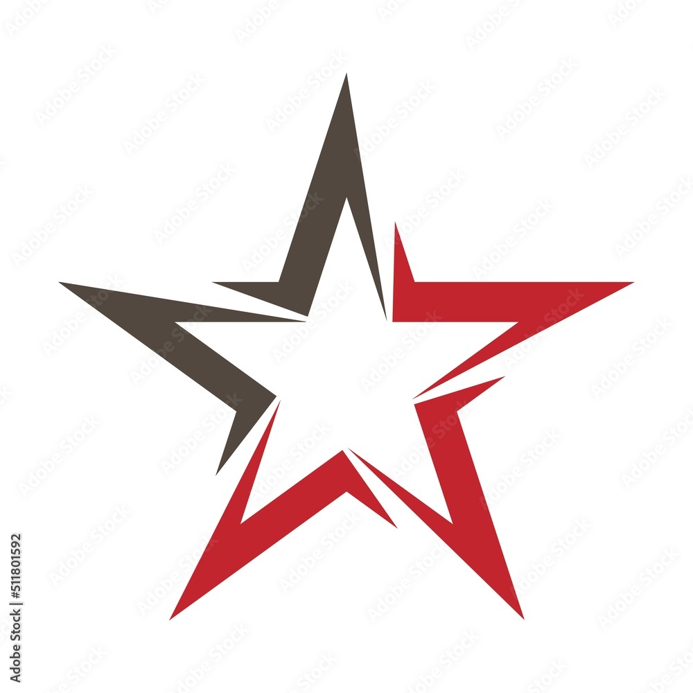 gray and red star logo design on white background. usable for business ...
