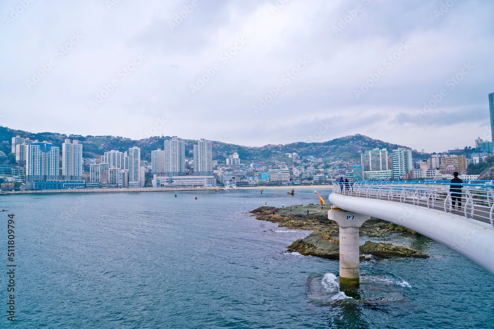 Songdo skywalk in Busan, South Korea. Stock Photo | Adobe Stock