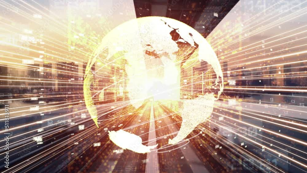 Vídeo do Stock: Futuristic global network and tacit digital data ...