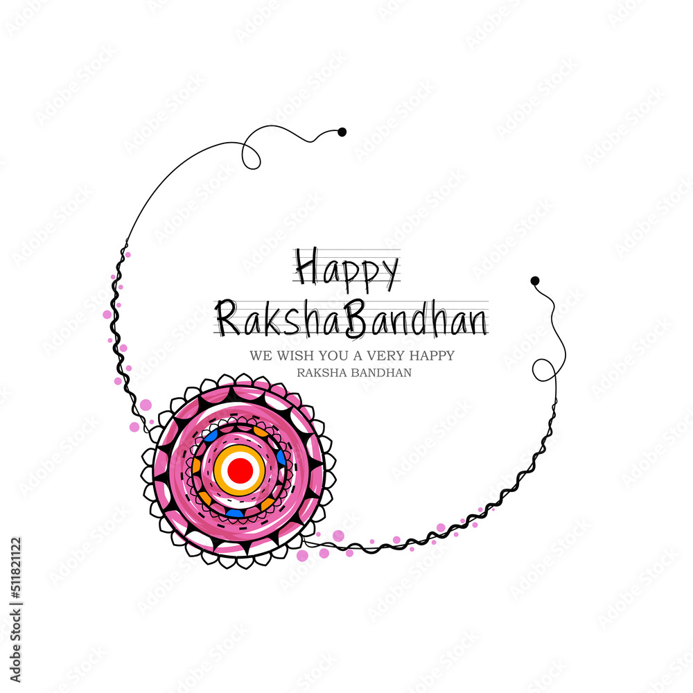 Happy Raksha Bandhan with decorative Rakhi for Raksha Bandhan, Hindi ...