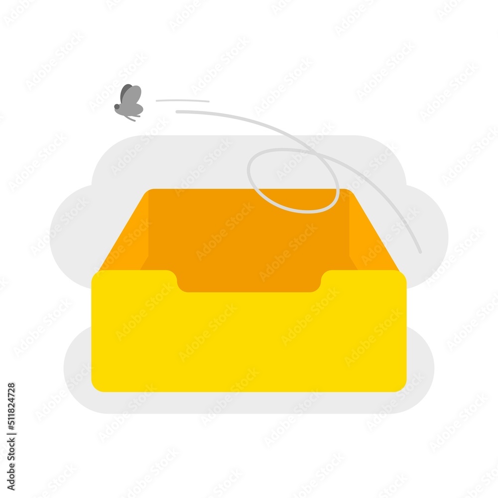 No file or document, empty cabinet box concept illustration flat design ...