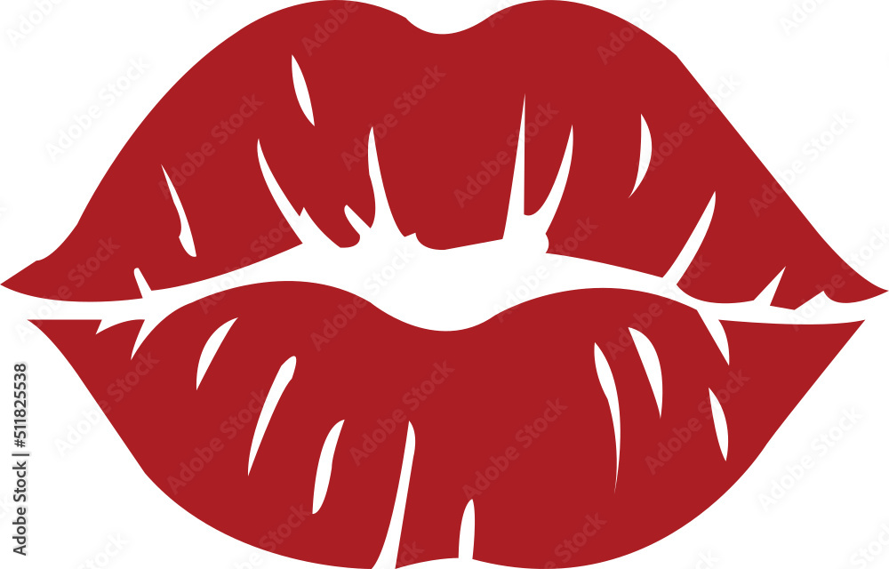 Lips red svg vector cut file for cricut and silhouette Stock Vector ...