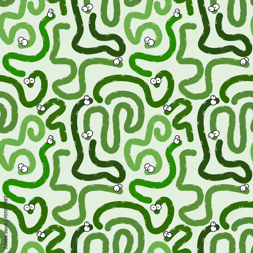 Cartoon seamless worms pattern for kids and gifts and wrapping paper ...