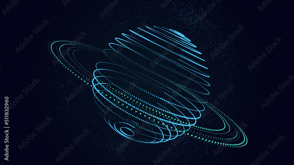 Abstract globe on a dark background. Vector futuristic sphere ...