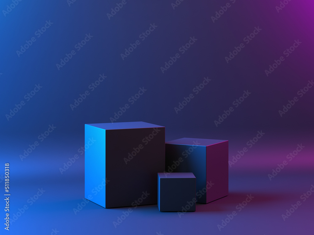 3D illustration and rendering concept backdrop of studio shooting set ...