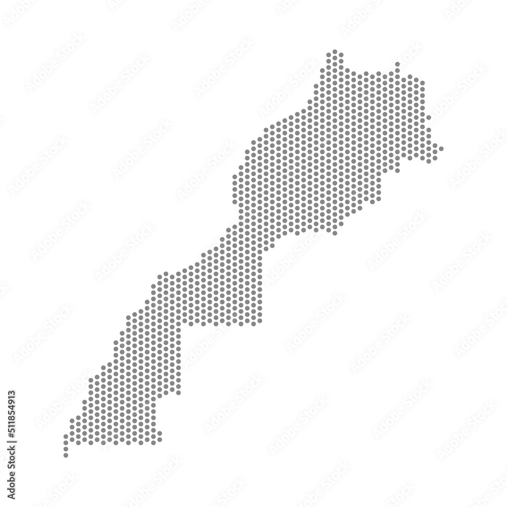 vector illustration of dotted map of Morocco Stock Vector | Adobe Stock