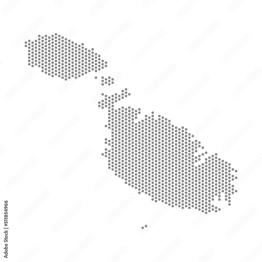 vector illustration of dotted map of Malta Stock Vector | Adobe Stock
