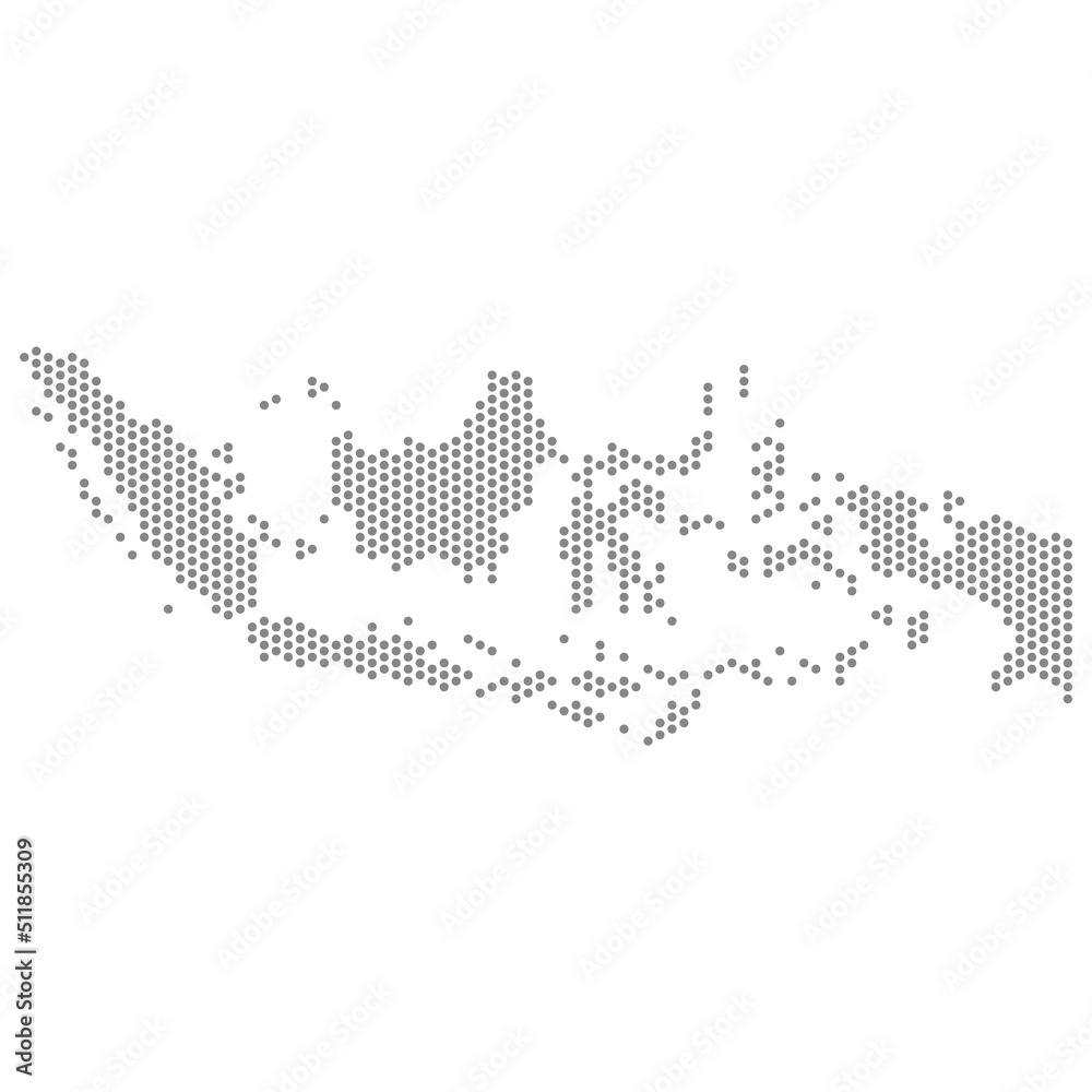 vector illustration of dotted map of Indonesia Stock Vector | Adobe Stock