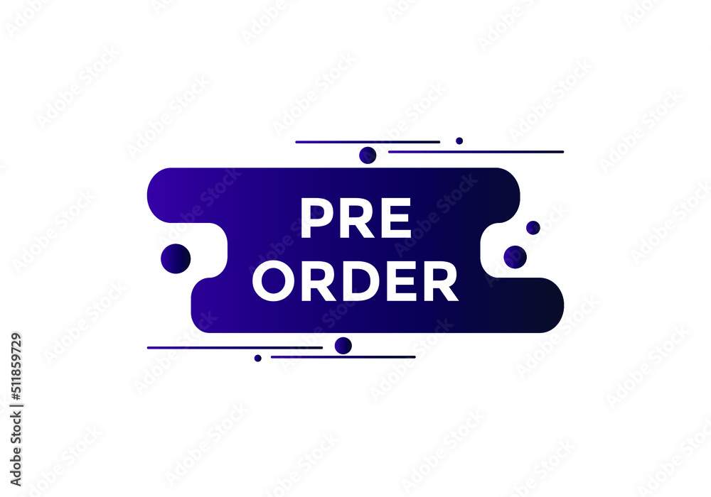 Pre Order text button. Web button banner template Pre Order Stock ...