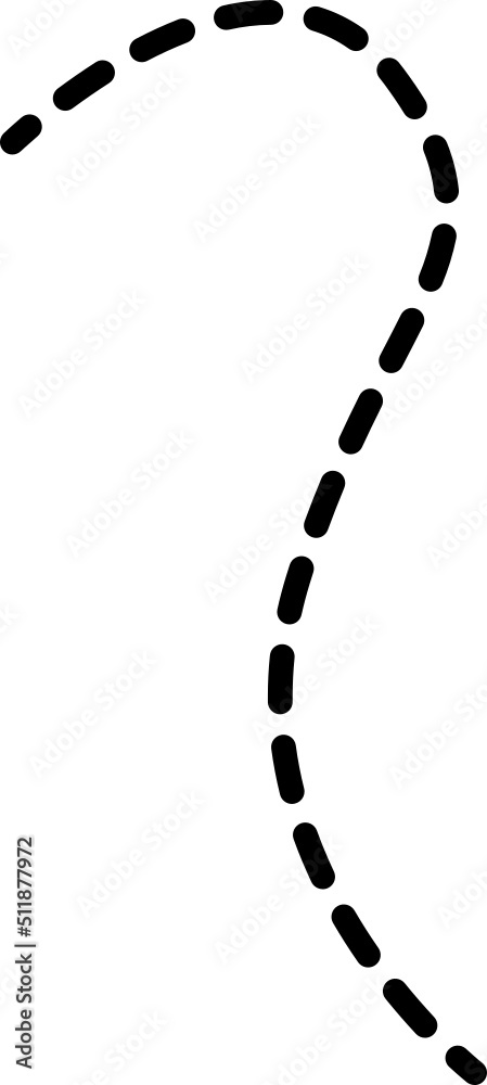 Hand drawn curved dotted line Stock Vector | Adobe Stock
