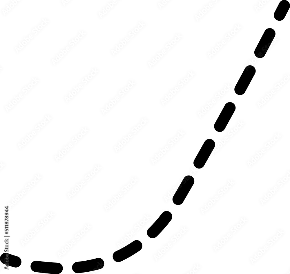 Hand drawn curved dotted line Stock Vector | Adobe Stock