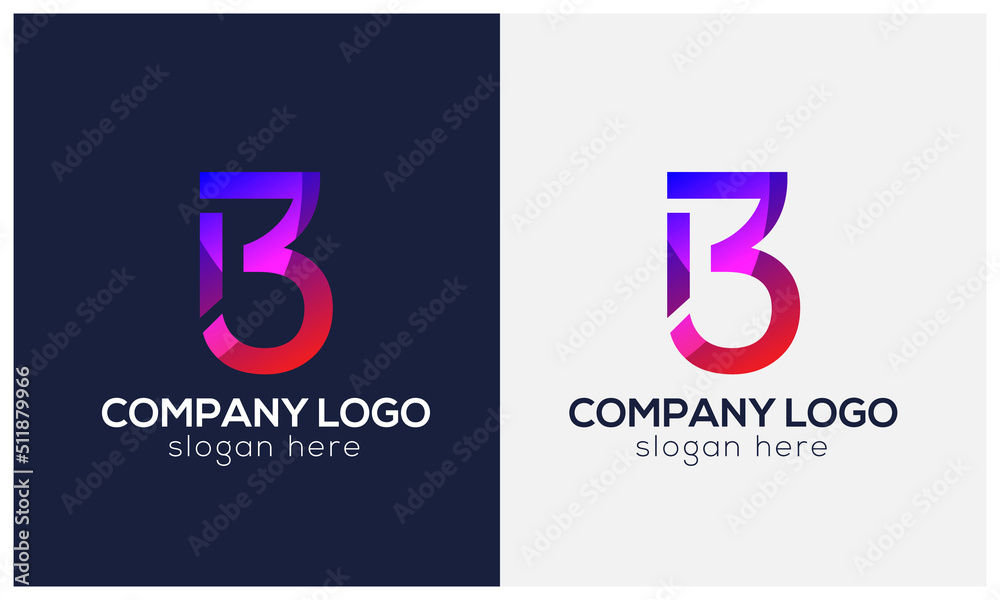 B3 Company Logo Design Stock Vector | Adobe Stock