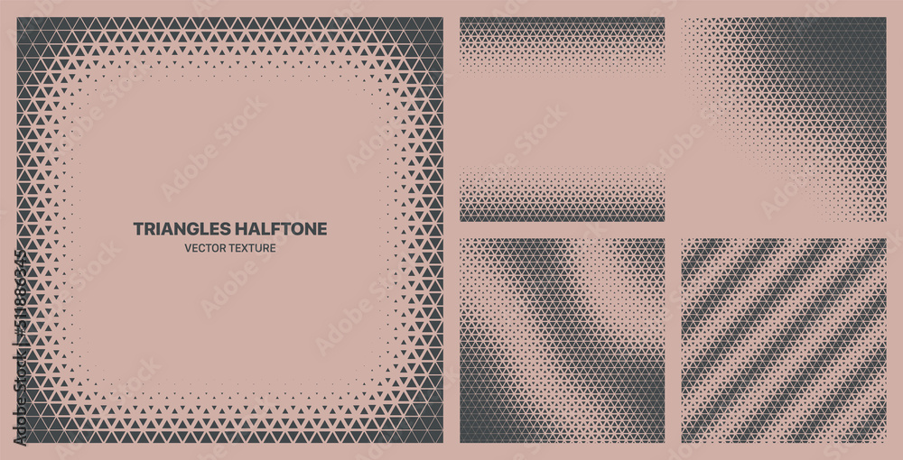 Assorted Various Modern Halftone Triangles Textures Vector Different ...