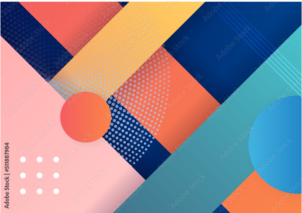 Colorful gradient geometric abstract shape background. Memphis ...