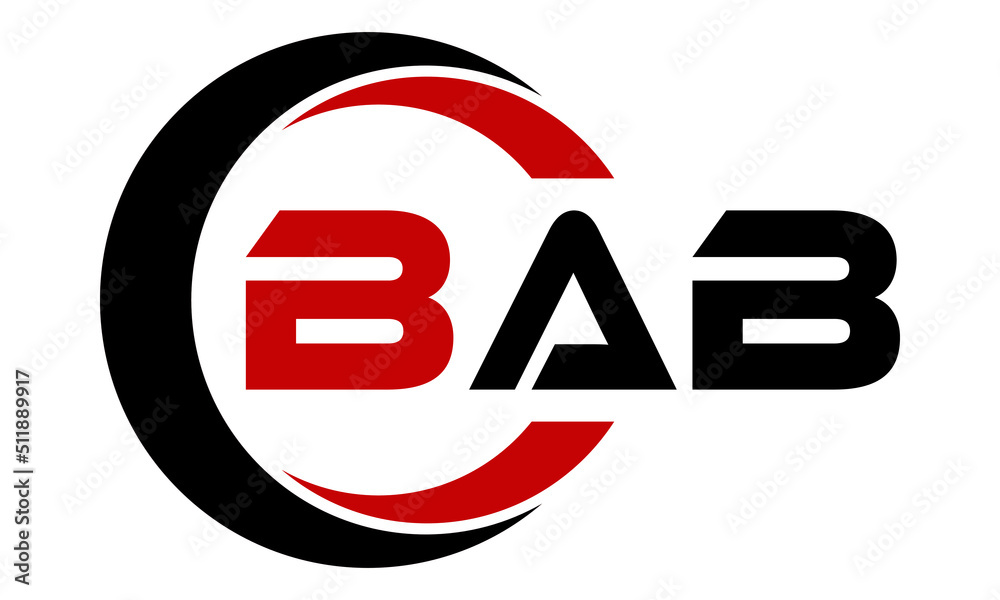 BAB three letter swoosh logo design vector template | monogram logo ...