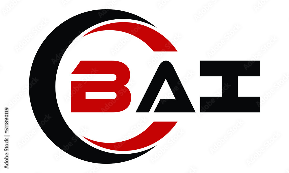 BAI three letter swoosh logo design vector template | monogram logo ...