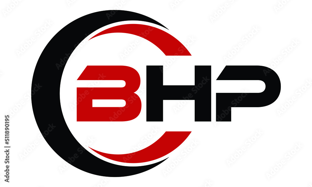 BHP three letter swoosh logo design vector template | monogram logo ...