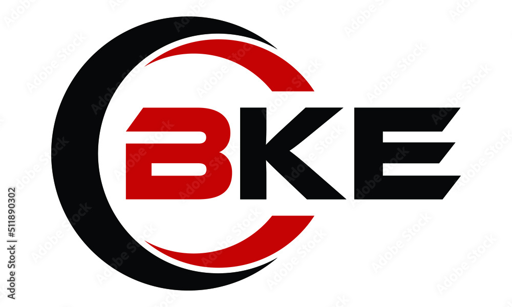 BKE three letter swoosh logo design vector template | monogram logo ...