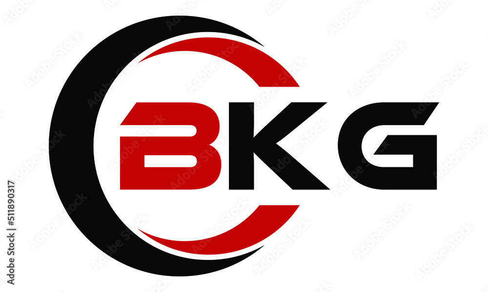 BKG three letter swoosh logo design vector template | monogram logo ...