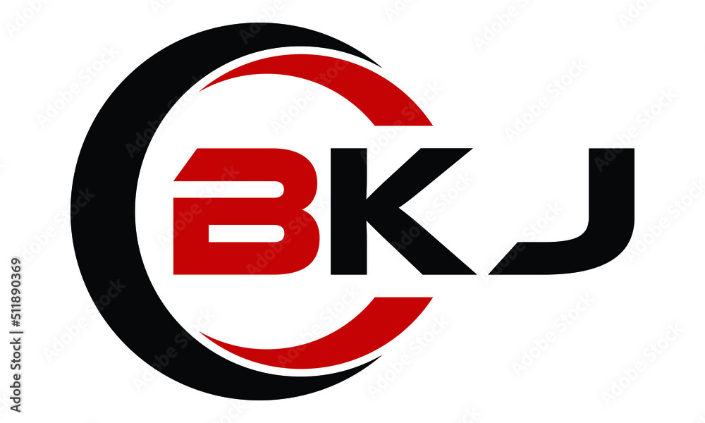 BKJ three letter swoosh logo design vector template | monogram logo ...