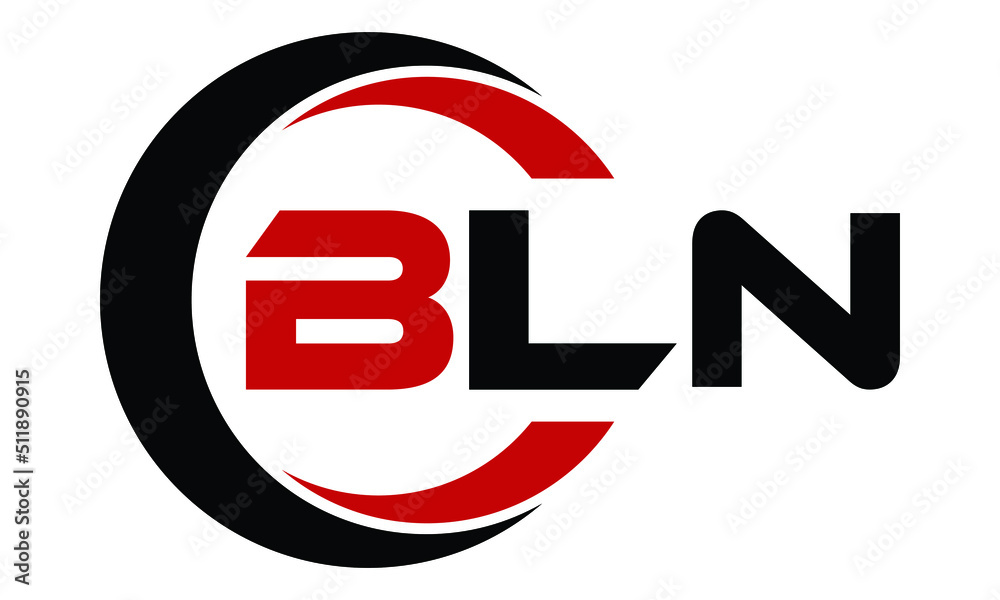 BLN three letter swoosh logo design vector template | monogram logo ...