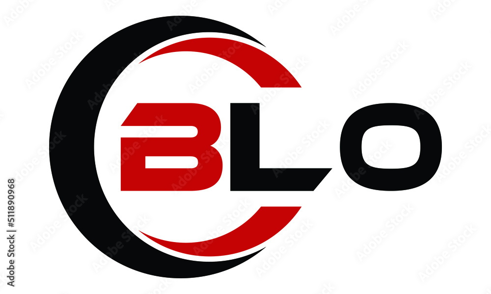 BLO three letter swoosh logo design vector template | monogram logo ...