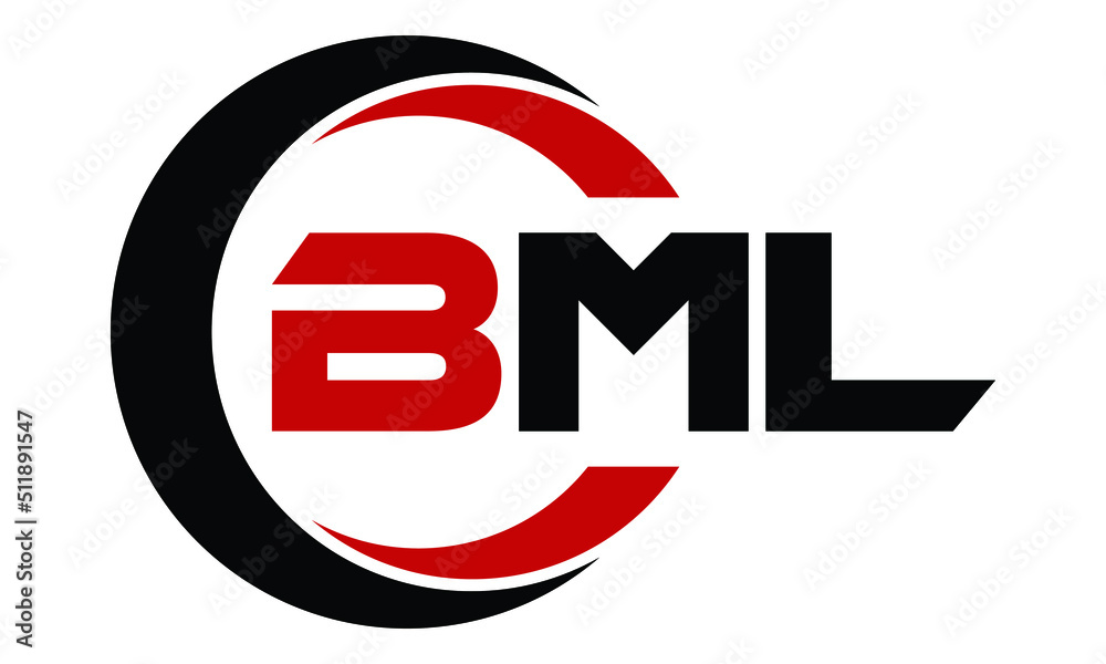 BML three letter swoosh logo design vector template | monogram logo ...