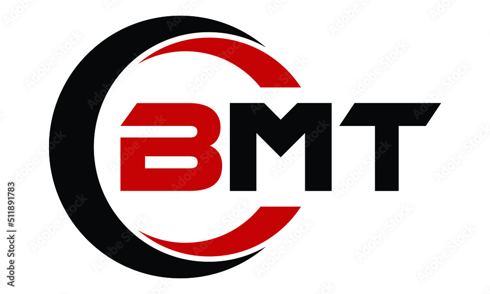 BMT three letter swoosh logo design vector template | monogram logo ...