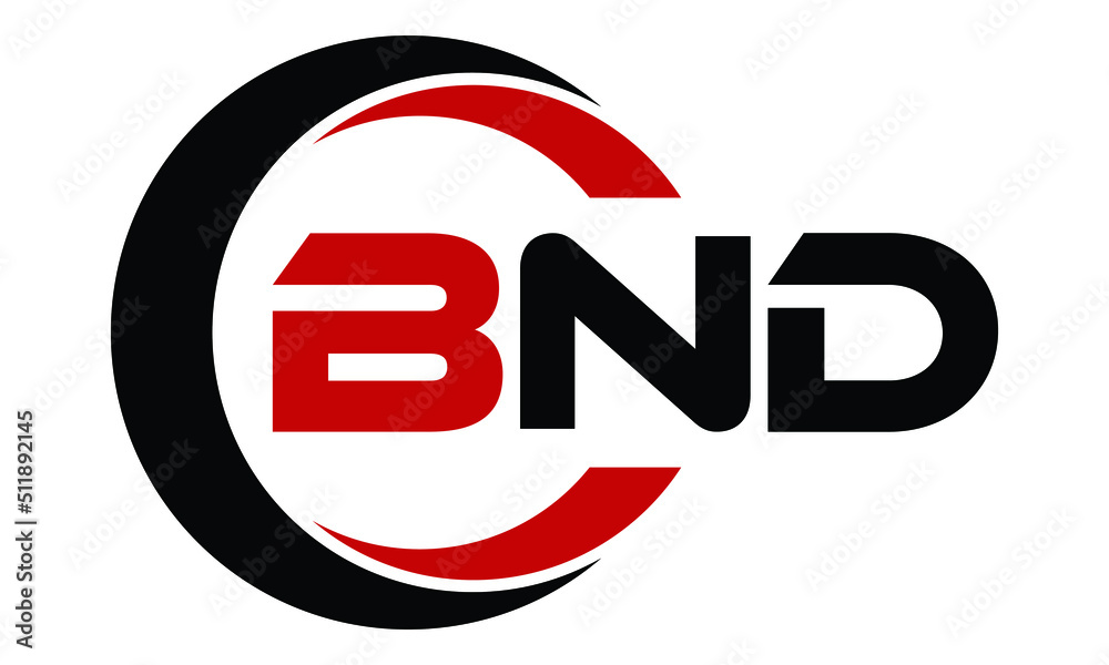 BND three letter swoosh logo design vector template | monogram logo | abstract logo | wordmark ...