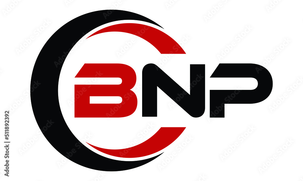 BNP three letter swoosh logo design vector template | monogram logo ...