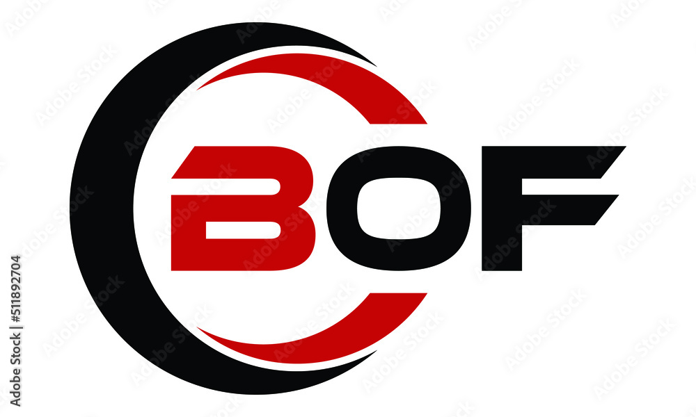 BOF three letter swoosh logo design vector template | monogram logo ...