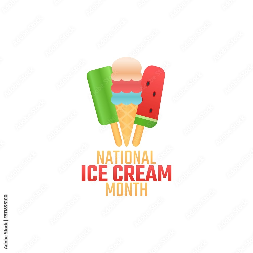 vector graphic of national ice cream month good for national ice cream ...