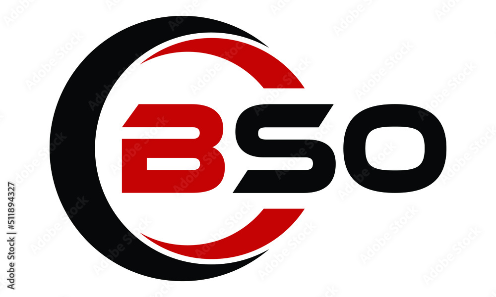 BSO three letter swoosh logo design vector template | monogram logo ...