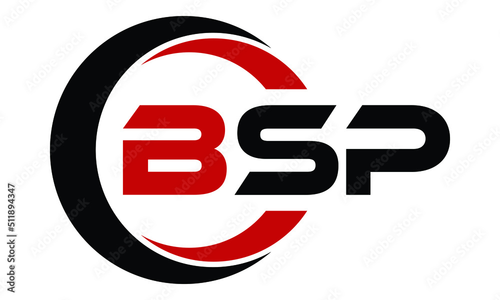 BSP three letter swoosh logo design vector template | monogram logo ...