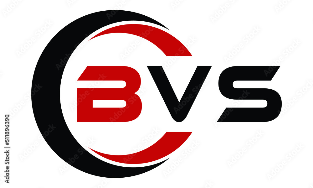 BVS three letter swoosh logo design vector template | monogram logo ...