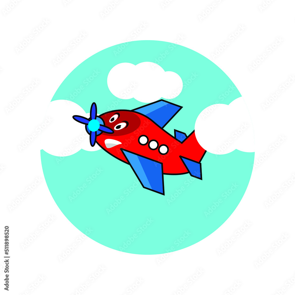 vector illustration of character mascot airplane, perfect d'or icon ...