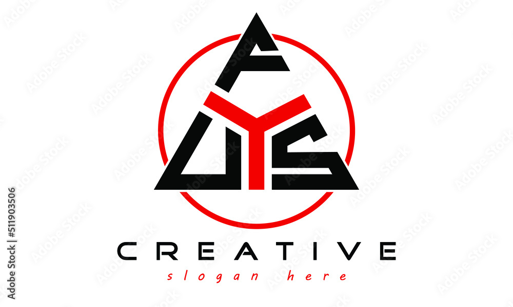 UFS three letter creative triangle shape in circle logo design vector ...