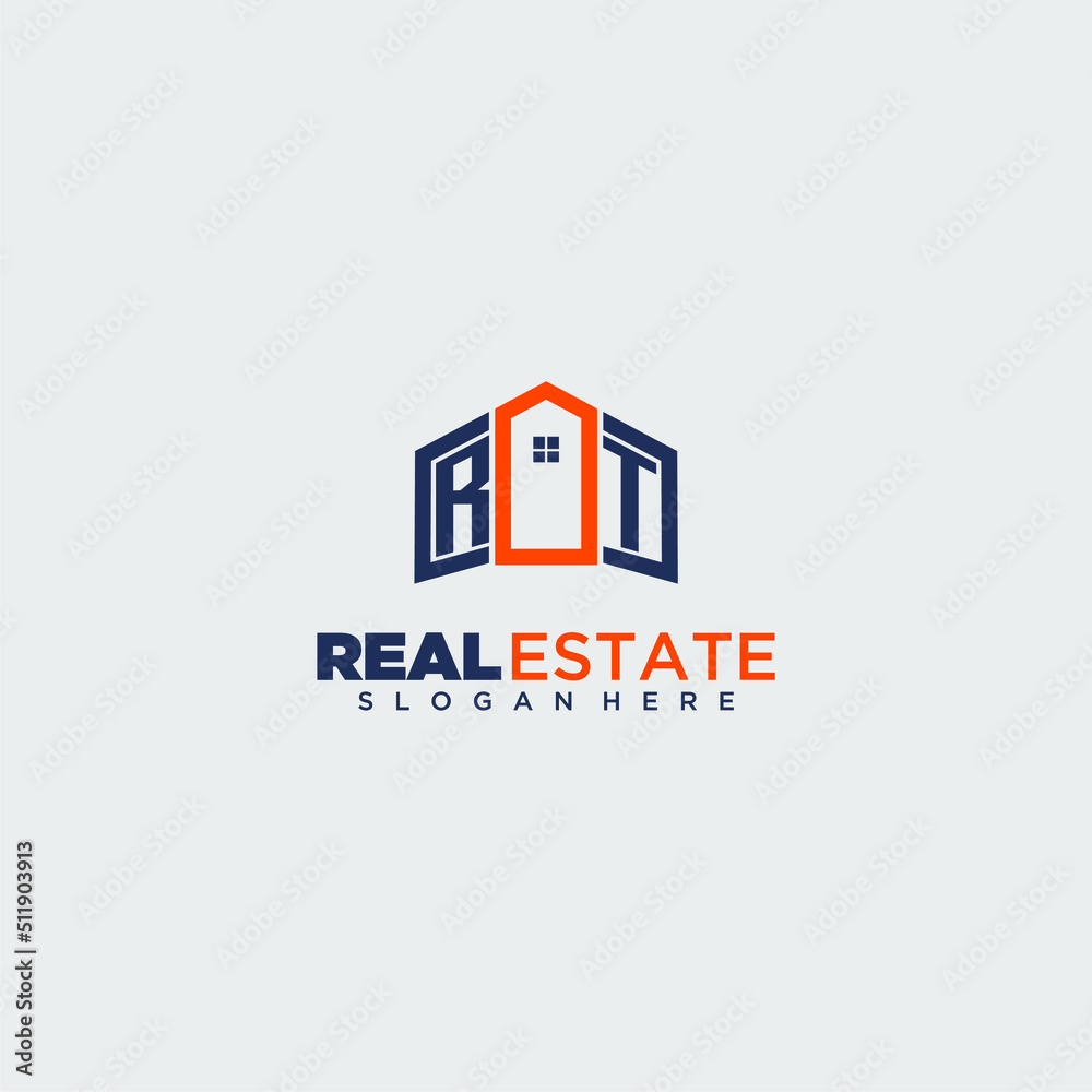 RT initial monogram logo for real estate design Stock Vector | Adobe Stock