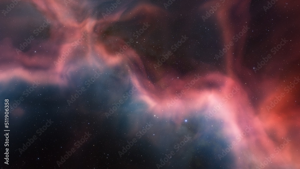 colorful space background with stars, nebula gas cloud in deep outer ...