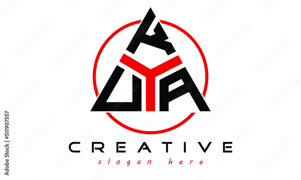 UKA three letter creative triangle shape in circle logo design vector ...