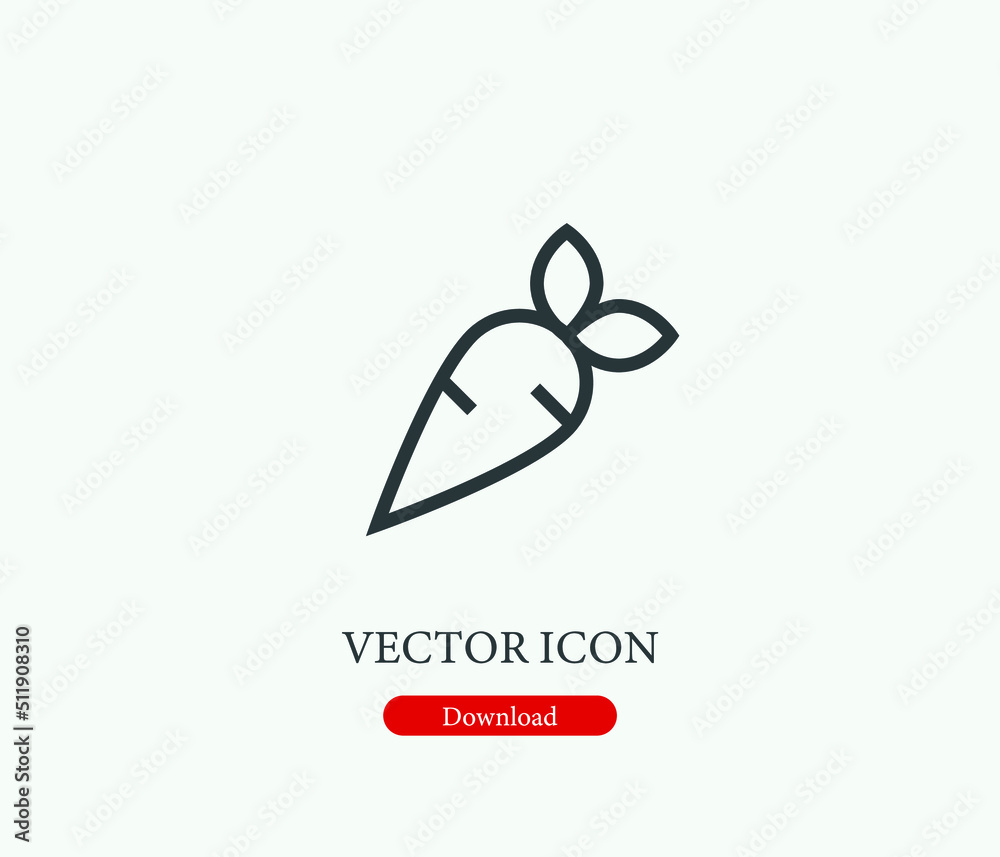 Carrot vector icon. Editable stroke. Symbol in Line Art Style for ...