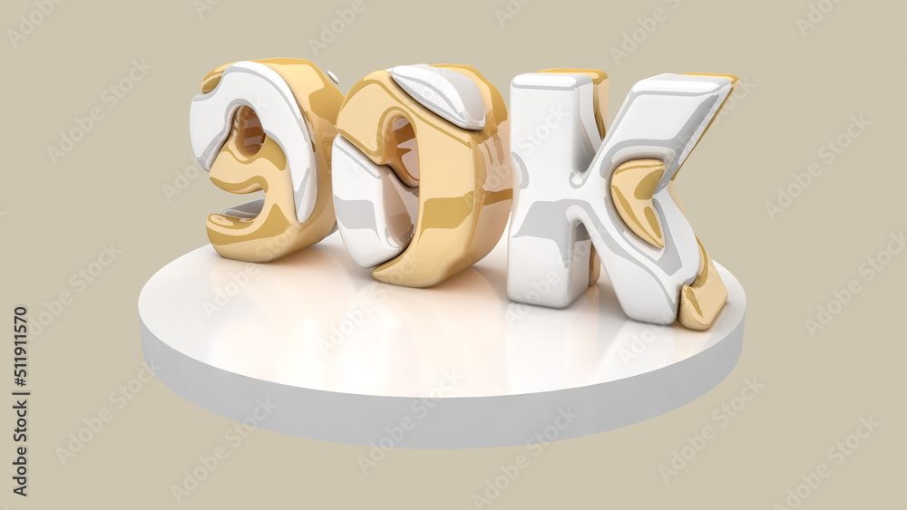 3D Banner with 90k Followers. Thank you for subscribe. Yellow and white ...