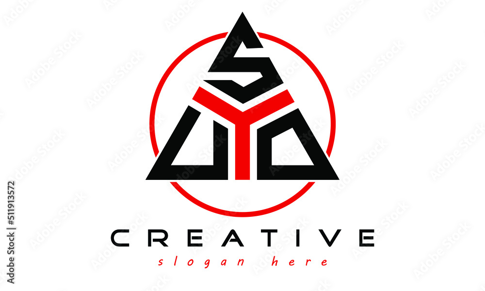 USO three letter creative triangle shape in circle logo design vector ...