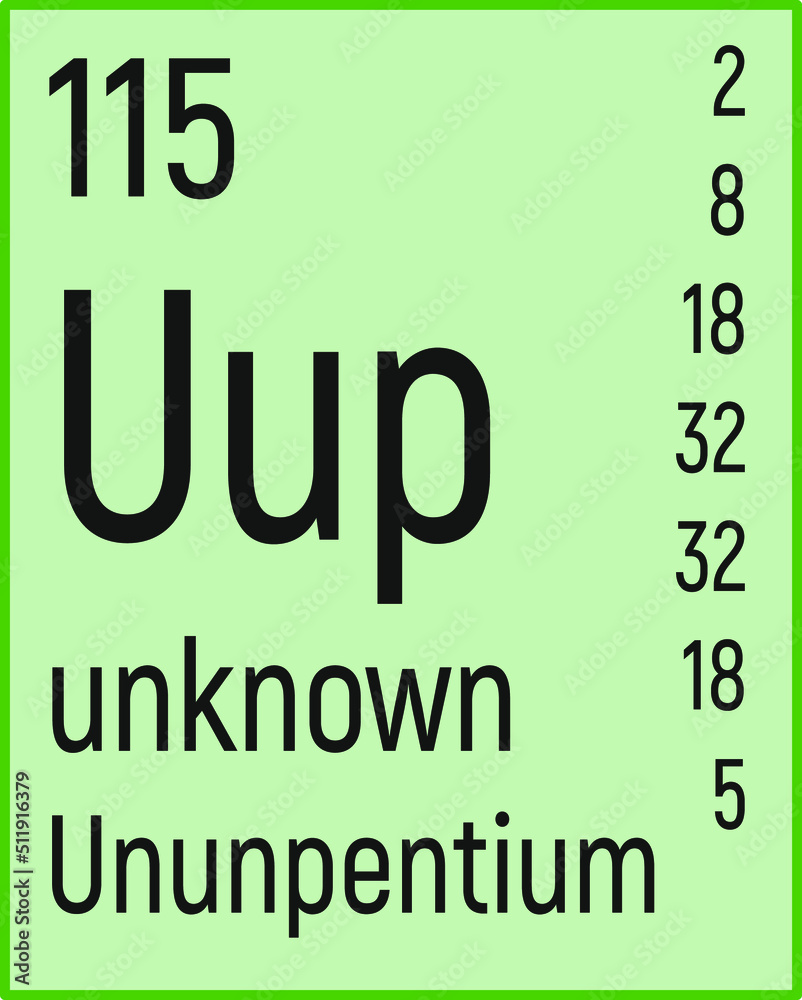 Periodic Table of the Elements Ununpentium icon vector image Stock ...