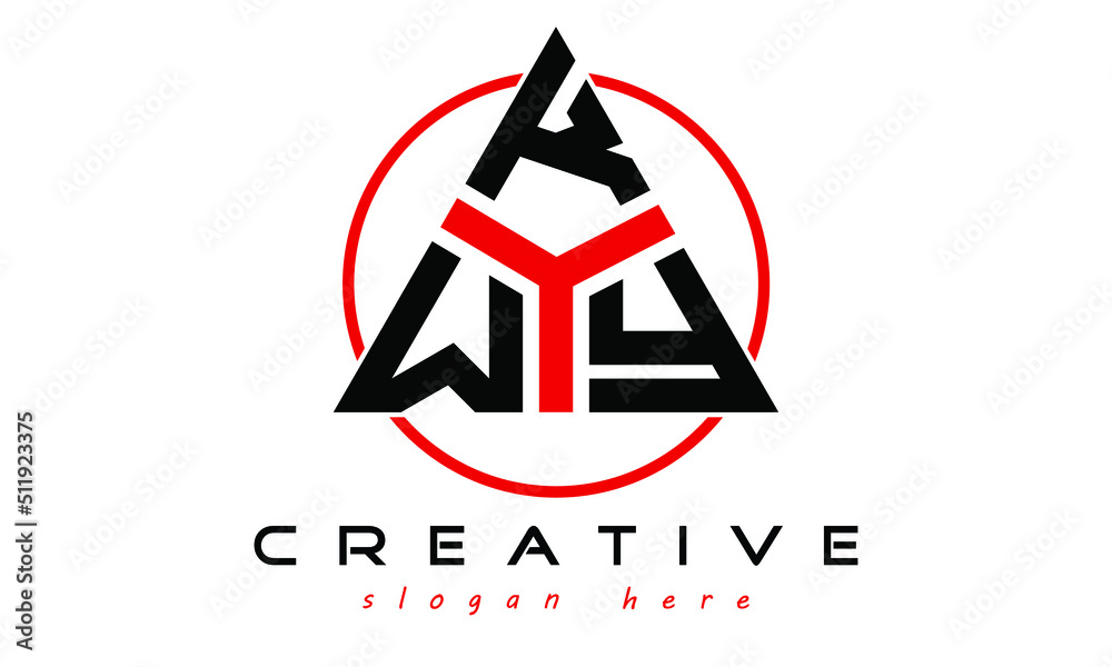 WKY three letter creative triangle shape in circle logo design vector ...