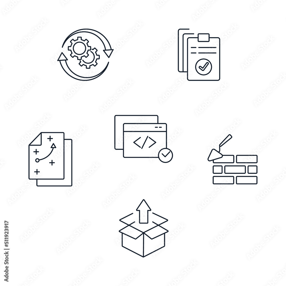 DevOps icons set . DevOps pack symbol vector elements for infographic ...