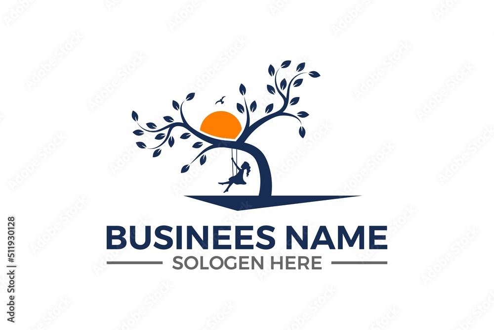 Sun And Tree Logo Designs