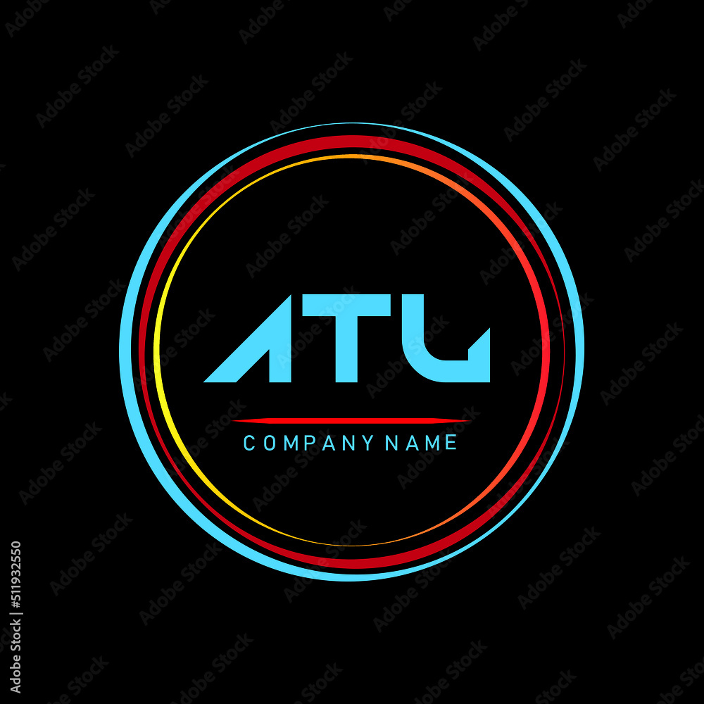 Vecteur Stock ATL ,A T L Alphabet Design With Creative Circles, ATL ...